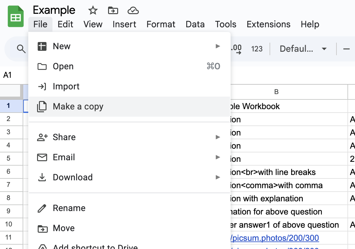 TestMaker | Edit CSV