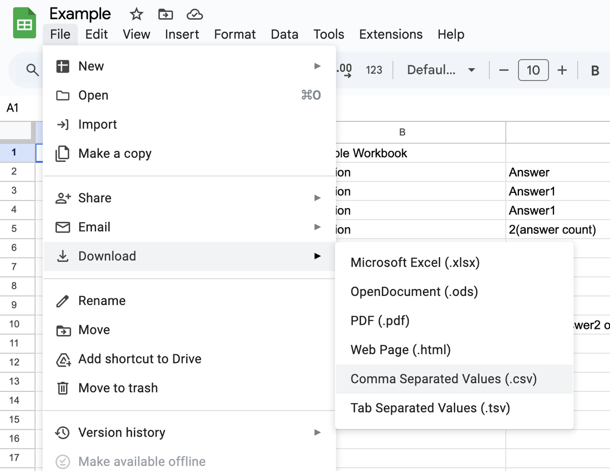 TestMaker | Edit CSV